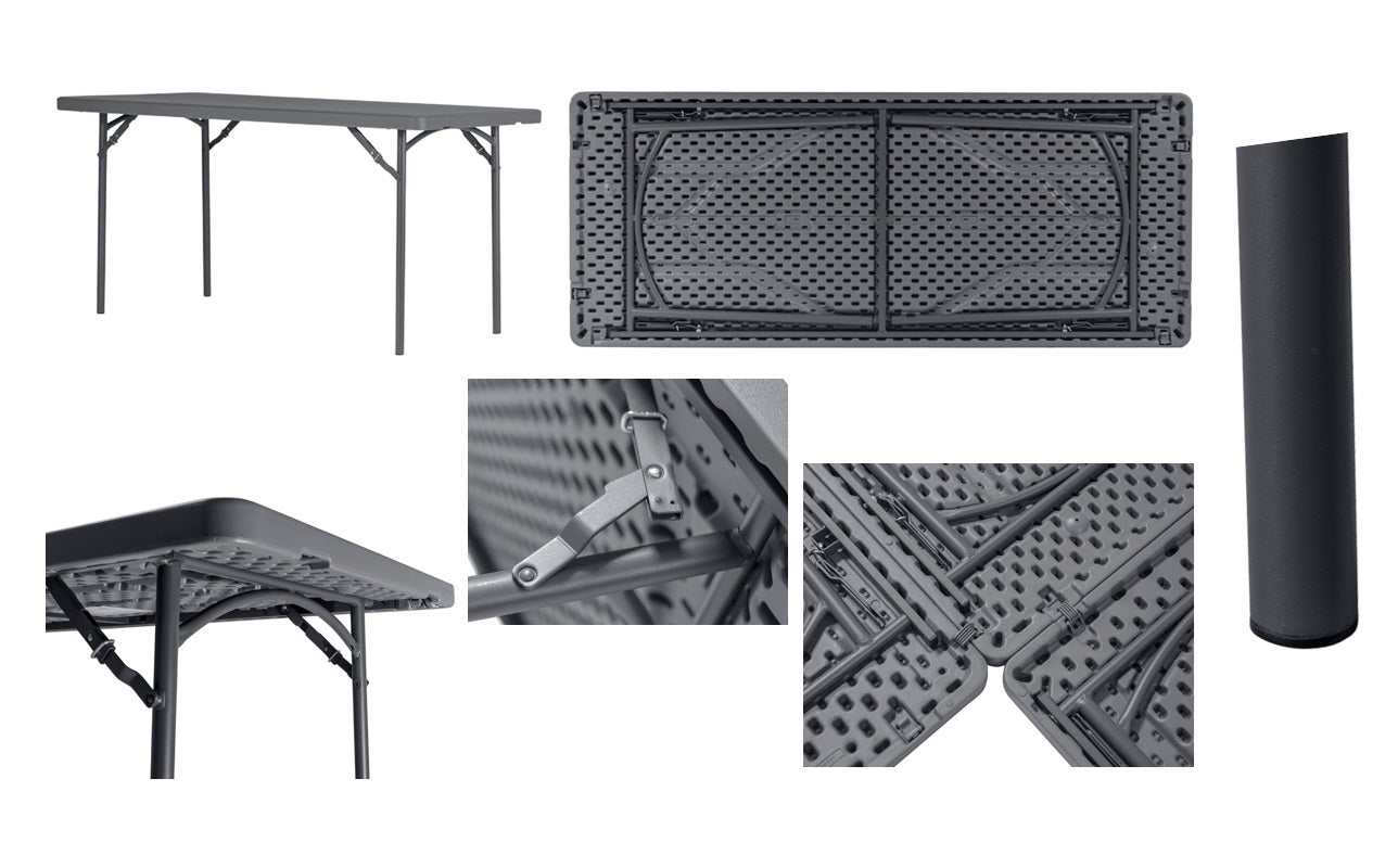 New Zown Classic XL180 Rectangular Foldable Table – Bright Stone ME